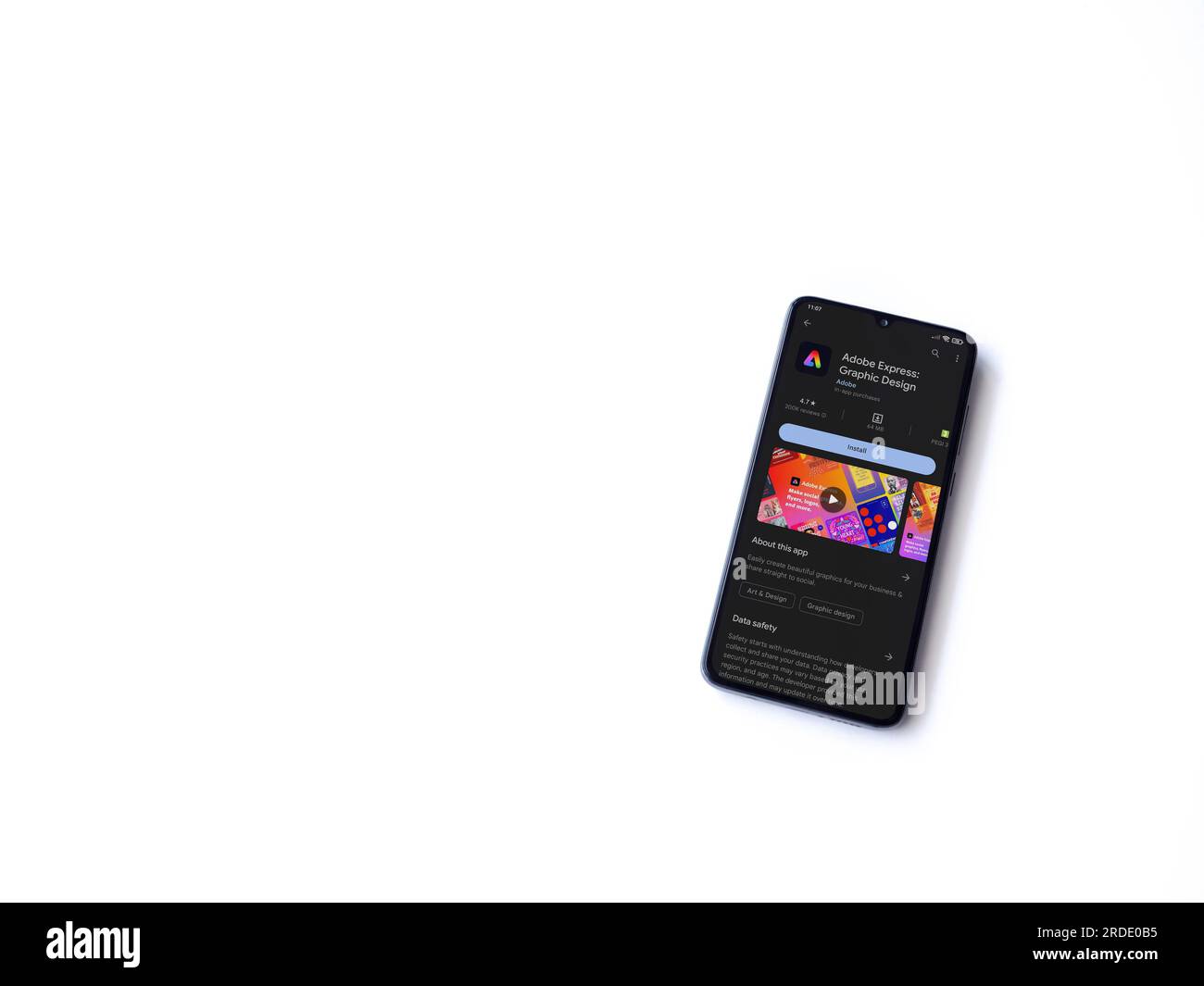 Lod, Israel - July 16,2023: Adobe Express - Graphic Design app play ...