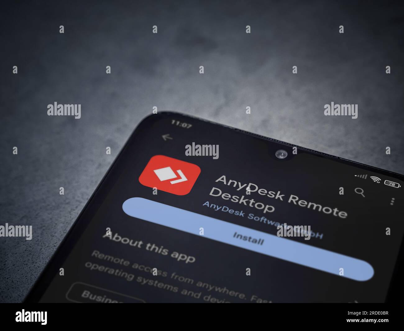 Lod, Israel - July 16,2023: Anydesk app play store page on smartphone ...