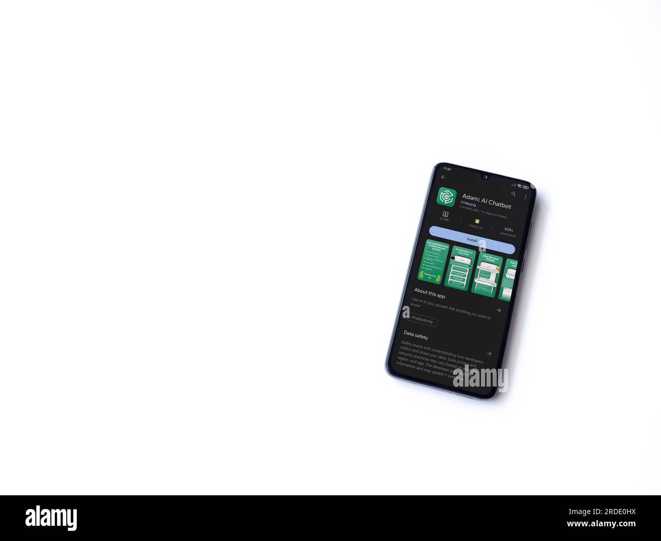 Lod, Israel - July 16,2023: Adam Ai app play store page on smartphone ...