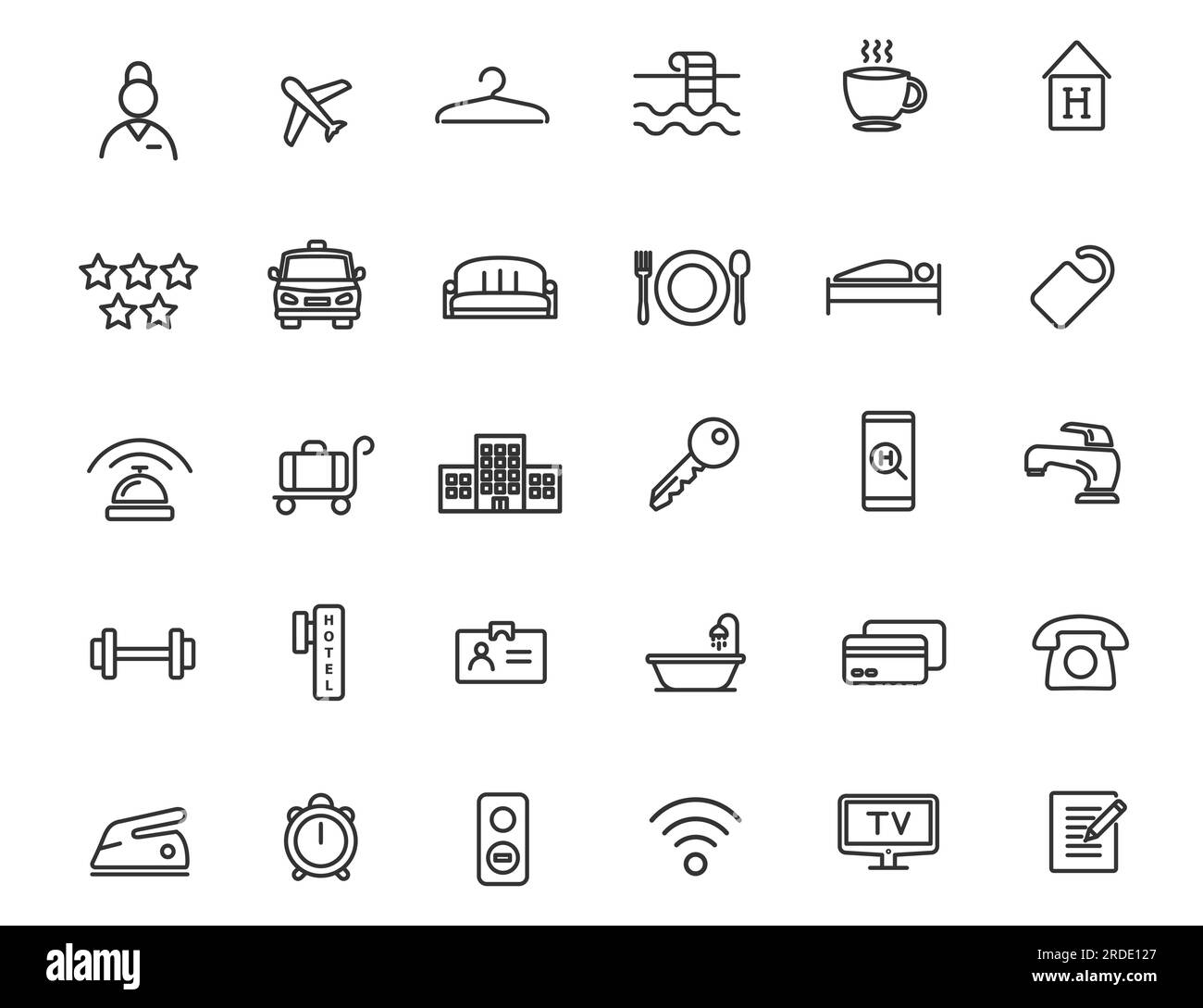 Set Of Linear Hotel Icons Travel Icons In Simple Design Vector Illustration Stock Vector Image