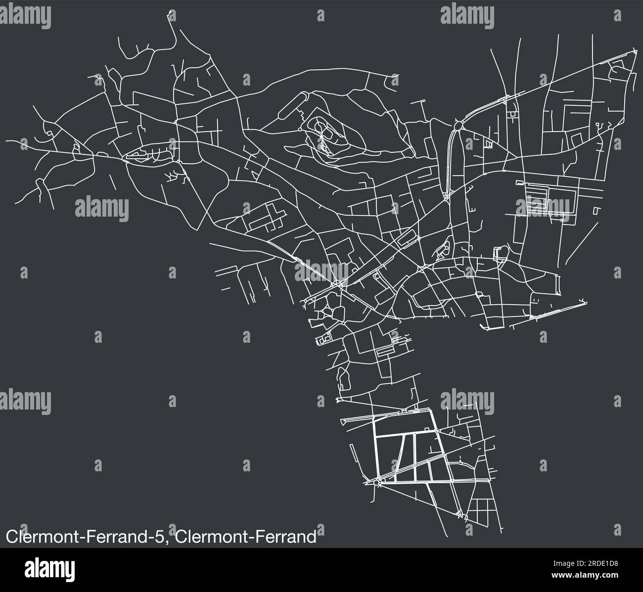 Street roads map of the CLERMONT-FERRAND-5 CANTON, CLERMONT-FERRAND ...