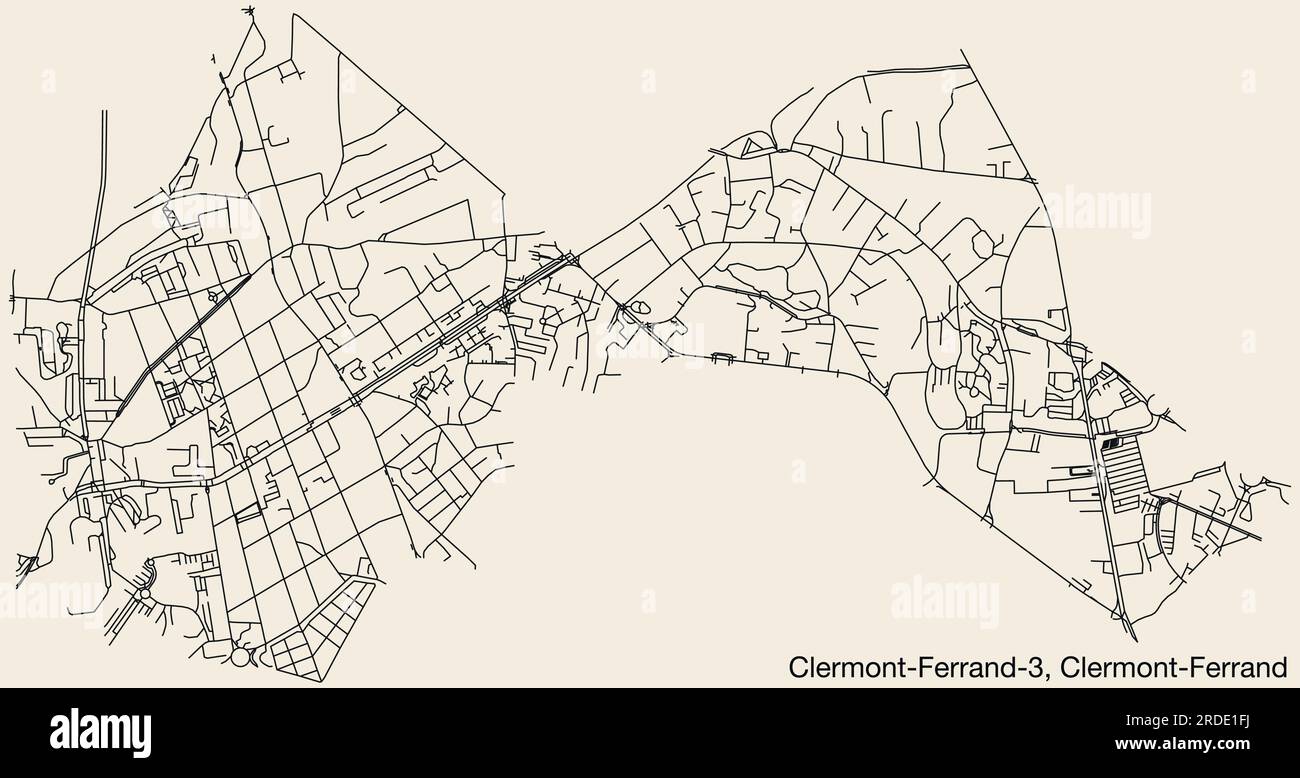 Street roads map of the CLERMONT-FERRAND-3 CANTON, CLERMONT-FERRAND ...