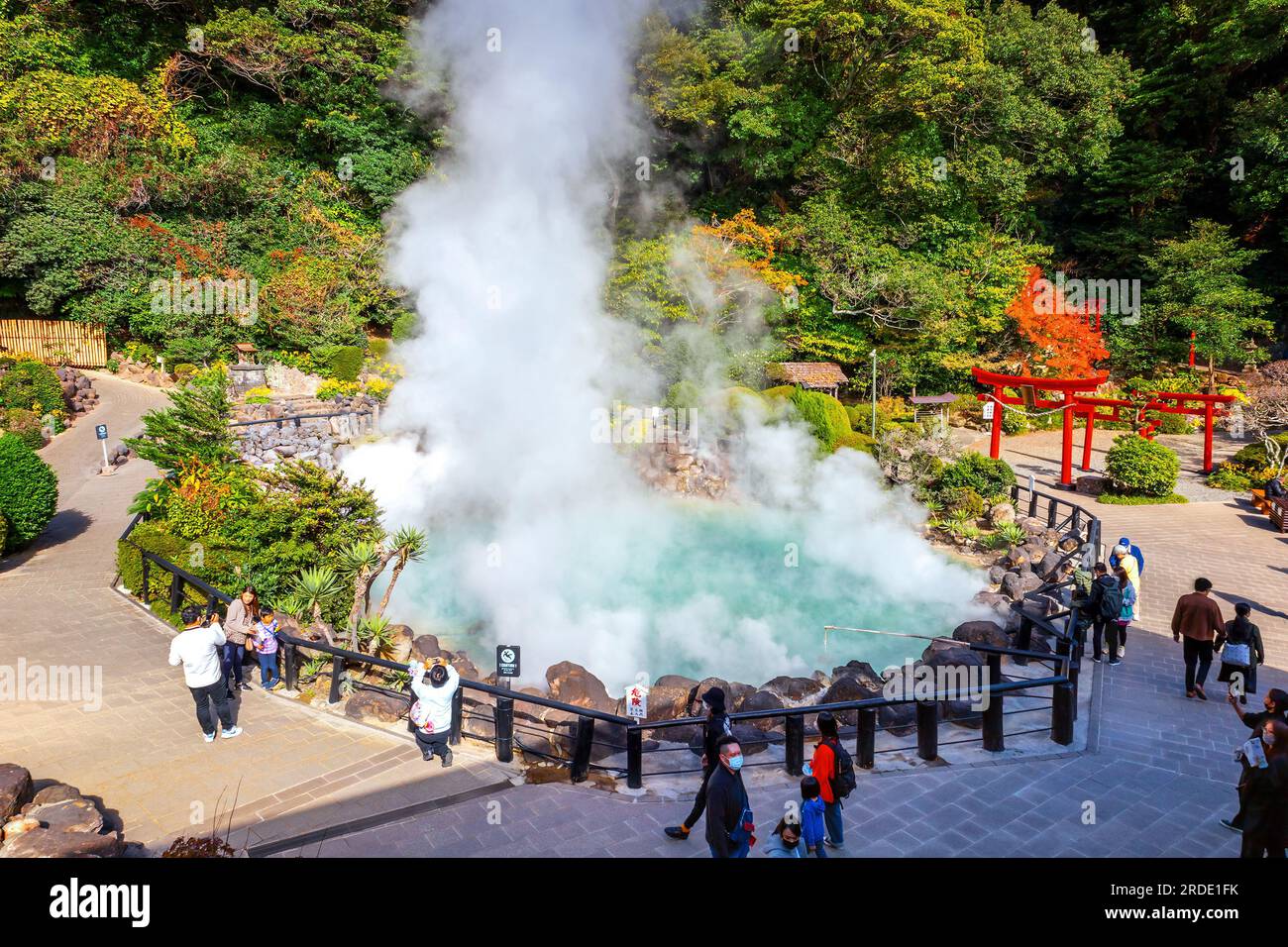 Beppu, Japan - Nov 25 2022: Umi Jigoku hot spring in Beppu, Oita. The ...