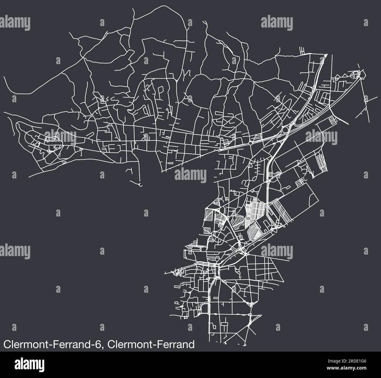 Street roads map of the CLERMONT-FERRAND-6 CANTON, CLERMONT-FERRAND ...