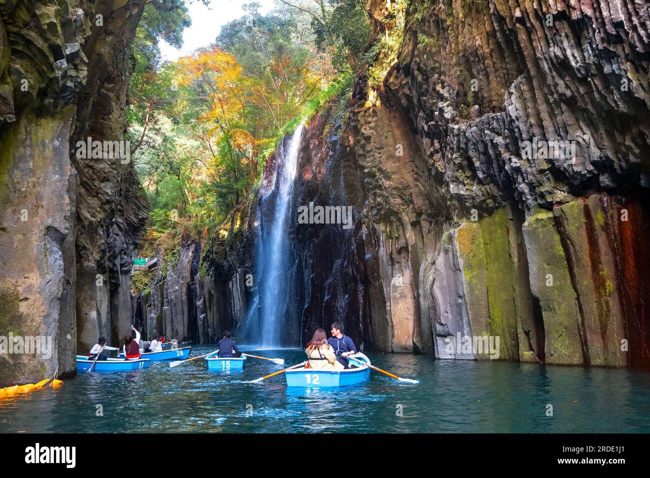 Miyazaki, Japan - Nov 24 2022: Takachiho Gorge is a narrow chasm cut ...