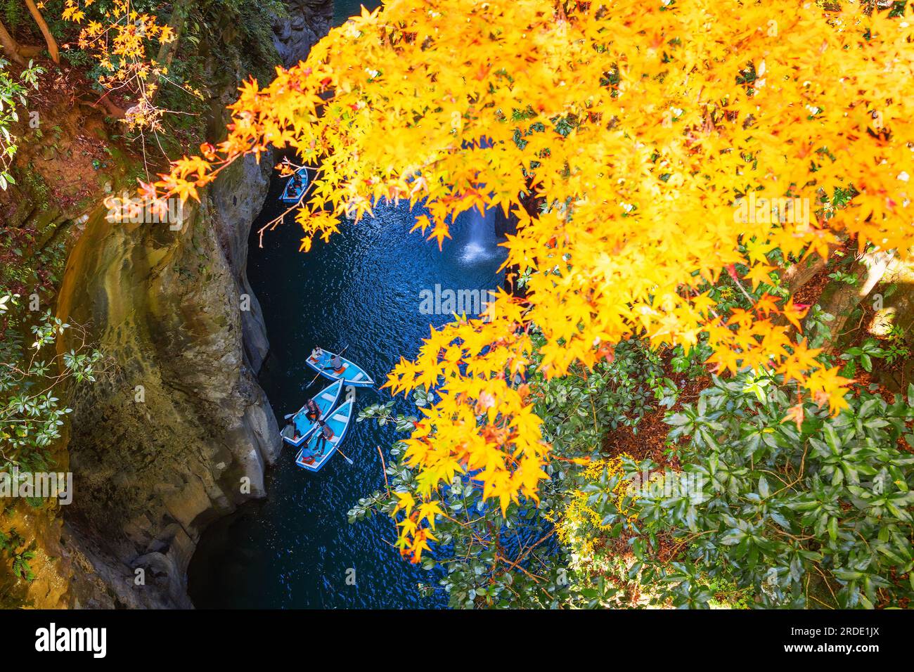 Miyazaki, Japan - Nov 24 2022: Takachiho Gorge is a narrow chasm cut ...