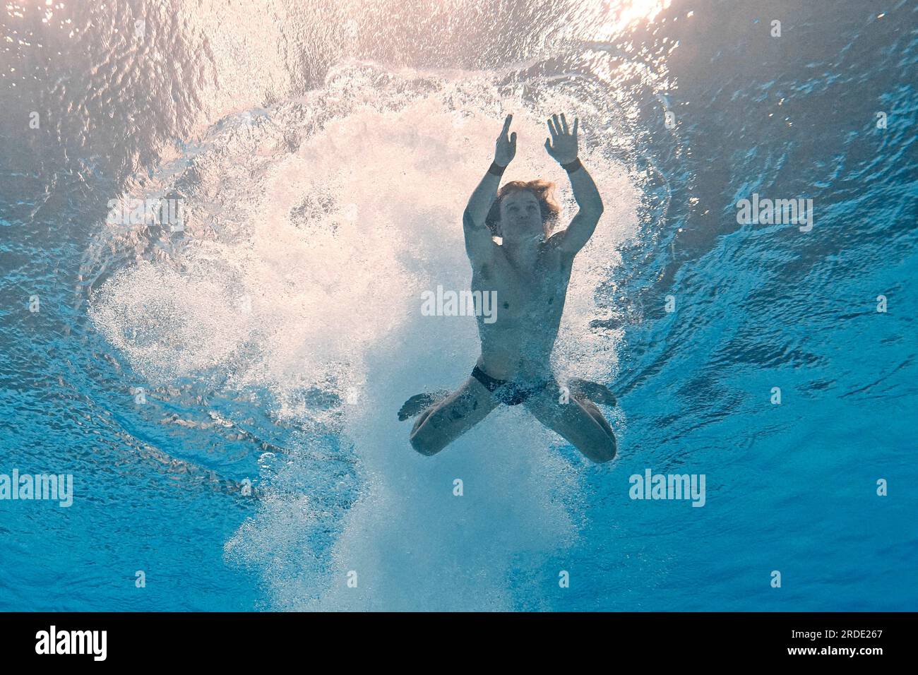 Cassiel Rousseau of Australia competes during the men's 10m platform ...