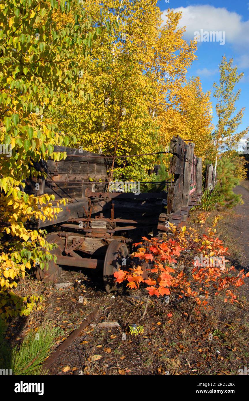 Wooden railroad car that transported coal ore for the Quincy Copper ...