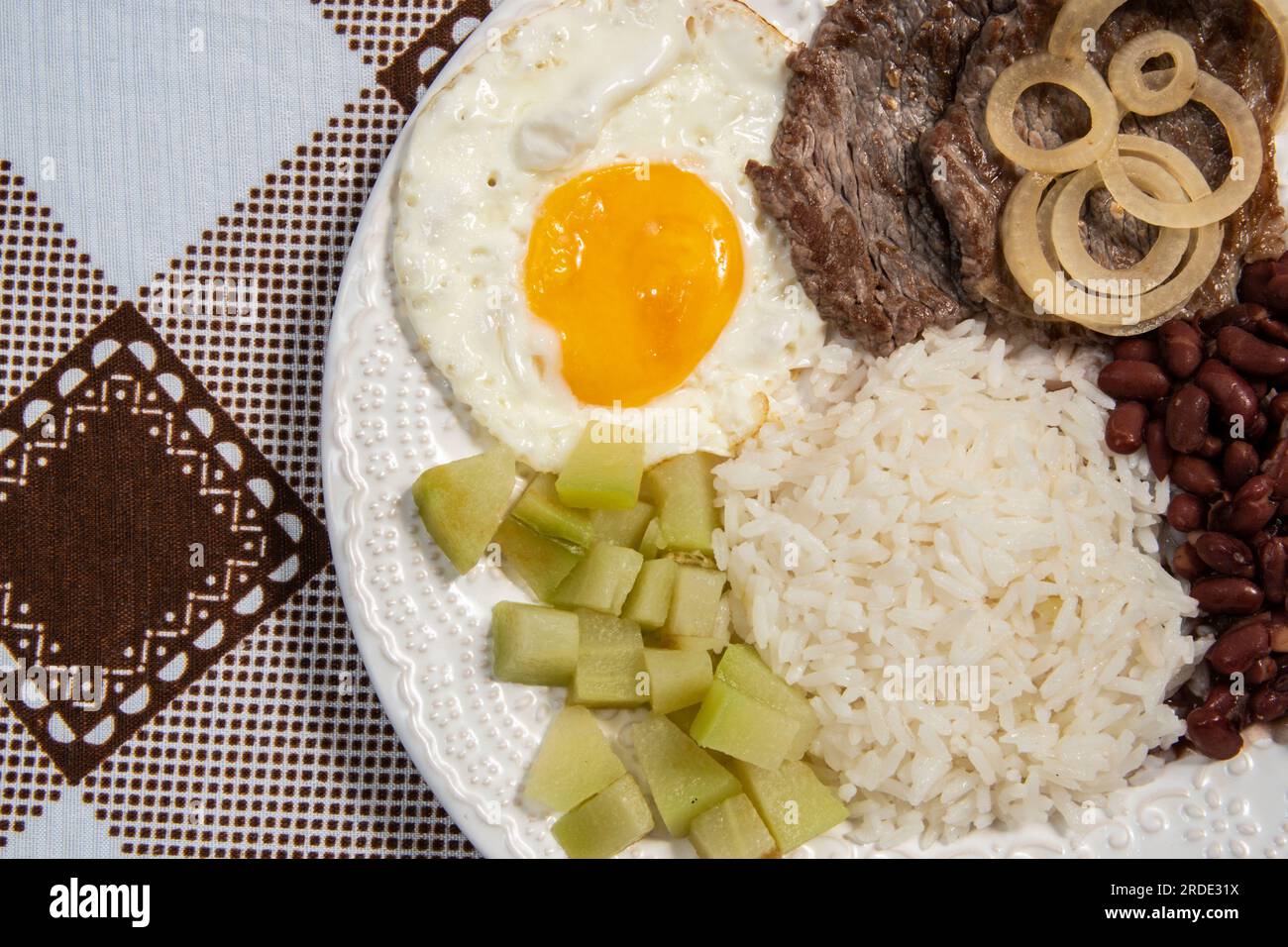 typical brazilian food plate seen from above Stock Photo - Alamy