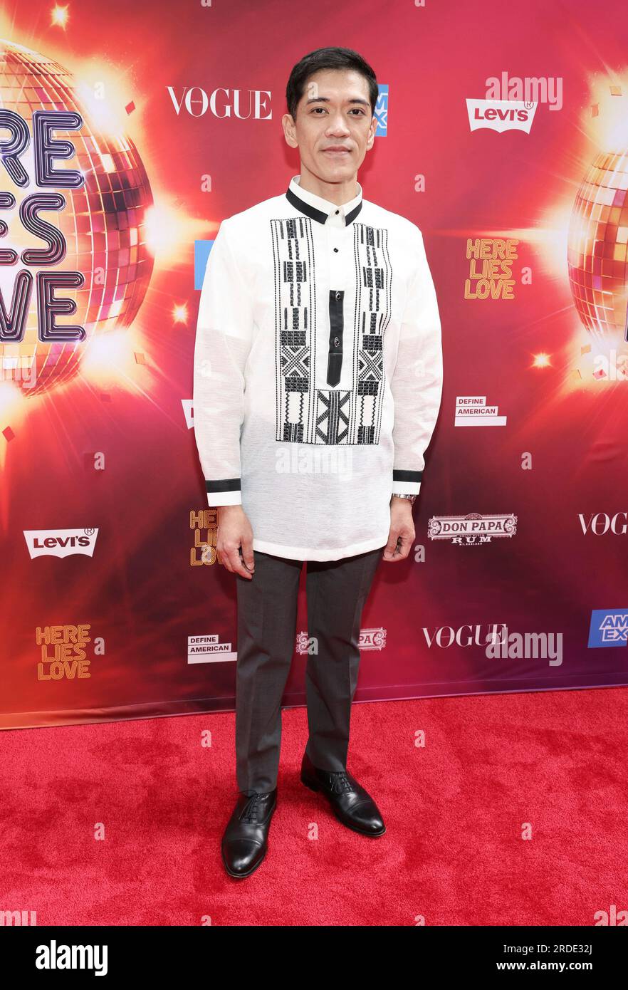 Moses Villarama attends the opening night for the Broadway musical ...