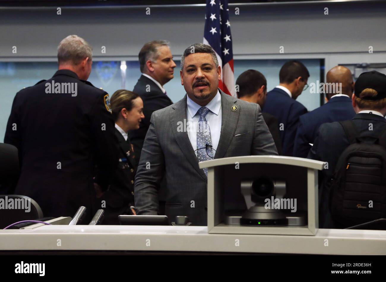NEW YORK, NY, JULY 20: Israeli President Issac Herzog visits NYPD ...