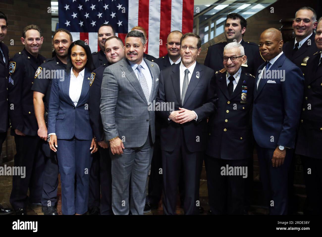 NEW YORK, NY, JULY 20: Israeli President Issac Herzog visits NYPD ...