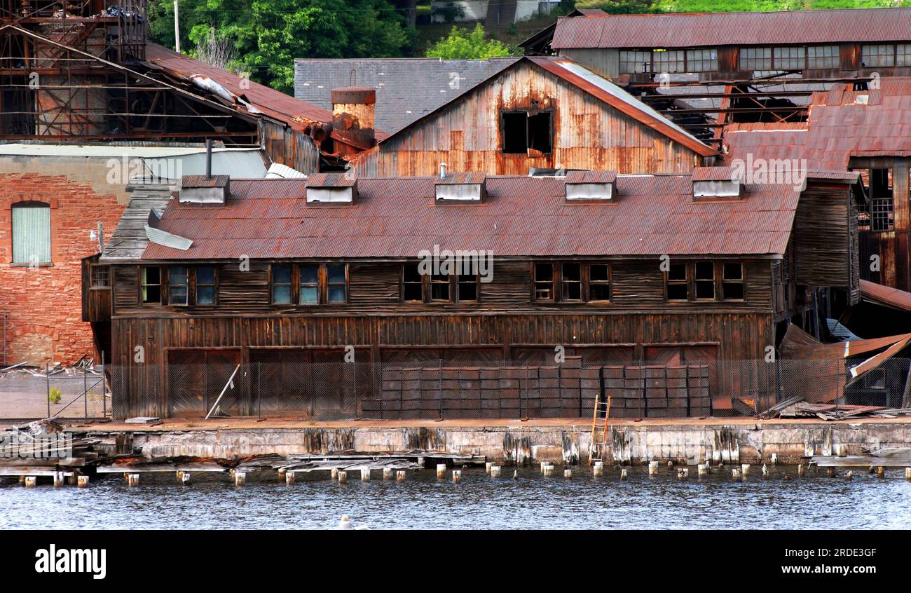 Building of the Quincy Copper Smelter lays abandoned and empty ...
