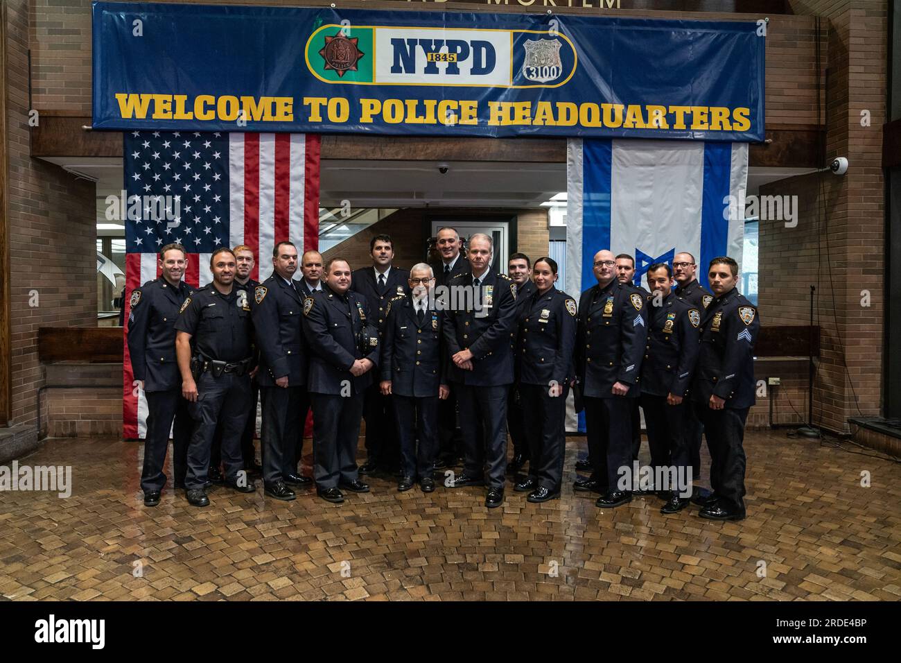 Chief Chaplain Rabbi Alvin Kass, Chief of Transit Michael Kemper pose ...