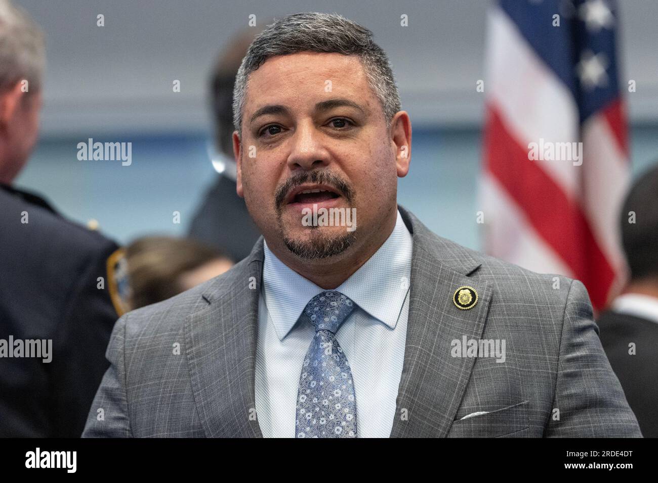 New York, USA. 20th July, 2023. Police Commissioner Edward Caban ...