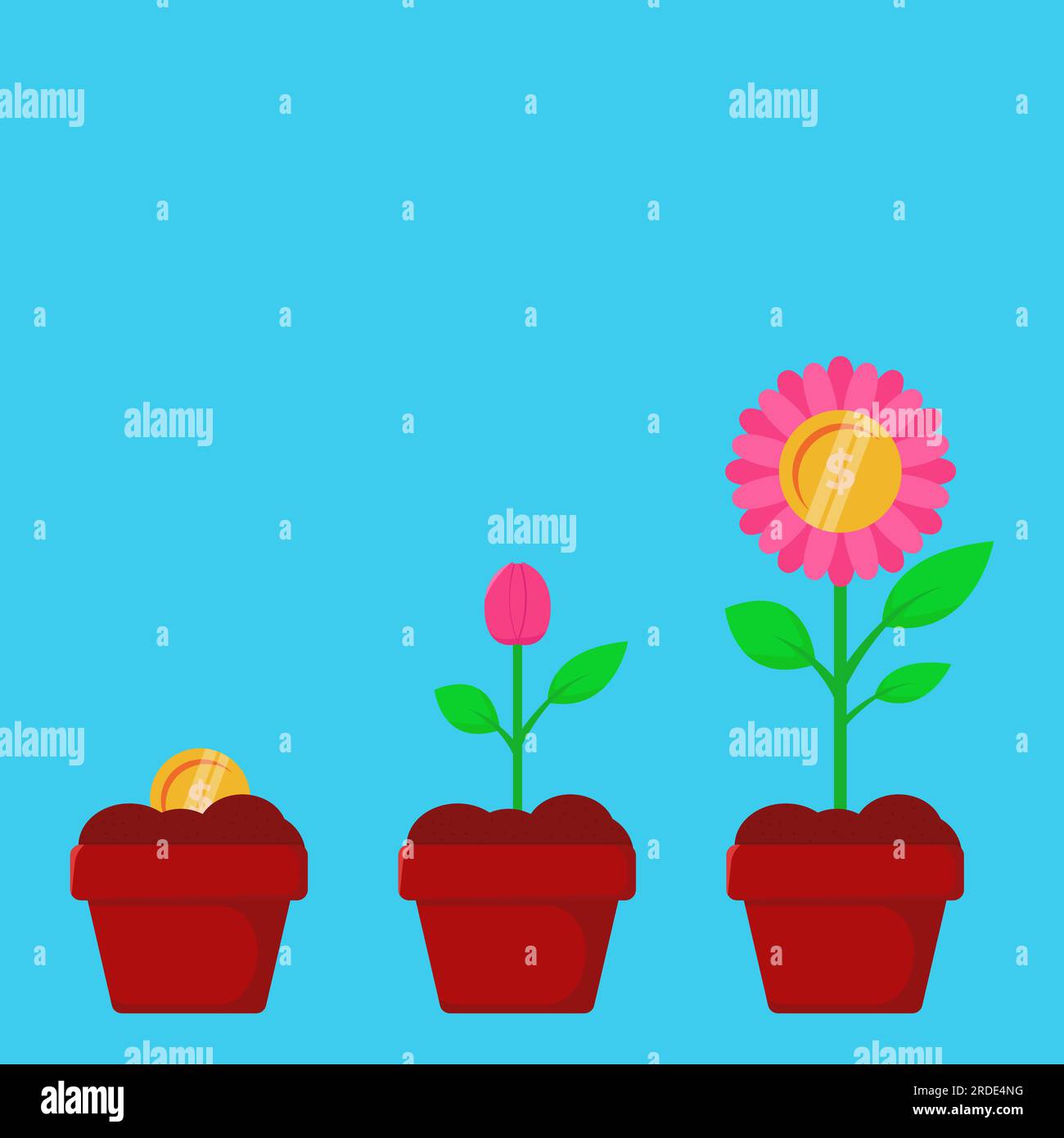 vector illustration of business growth with the concept of growing ...