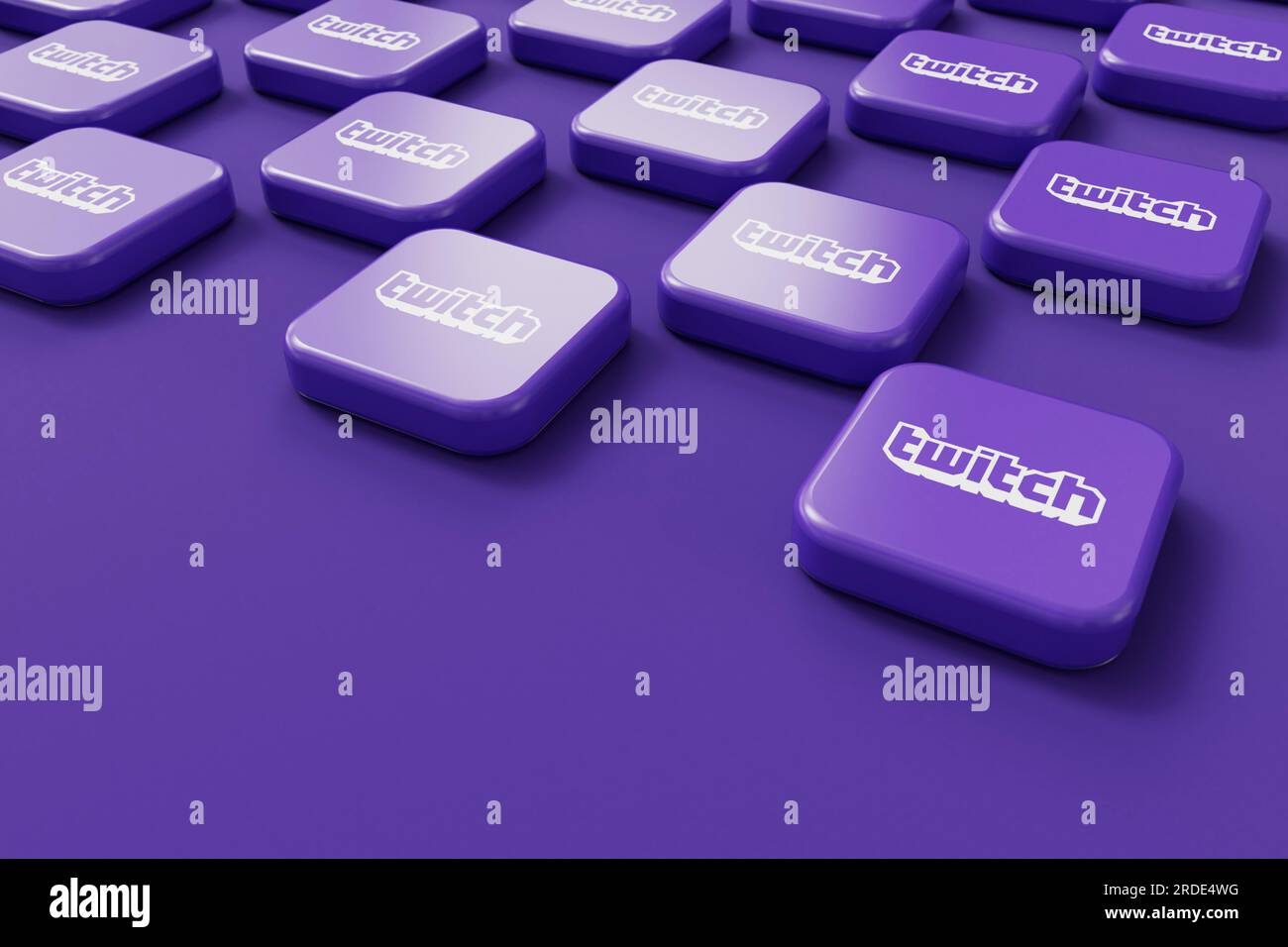 LONDON, UK - July 2023: Twitch gaming live streaming company logo, 3D ...