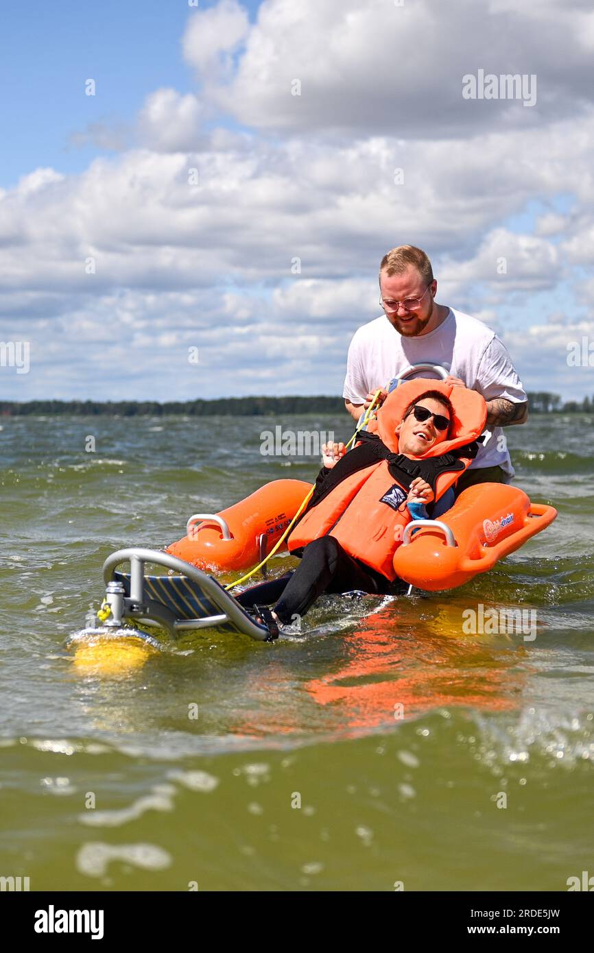 Arendsee, Germany. 12th July, 2023. Kaspar Trapke, volunteer of the ...