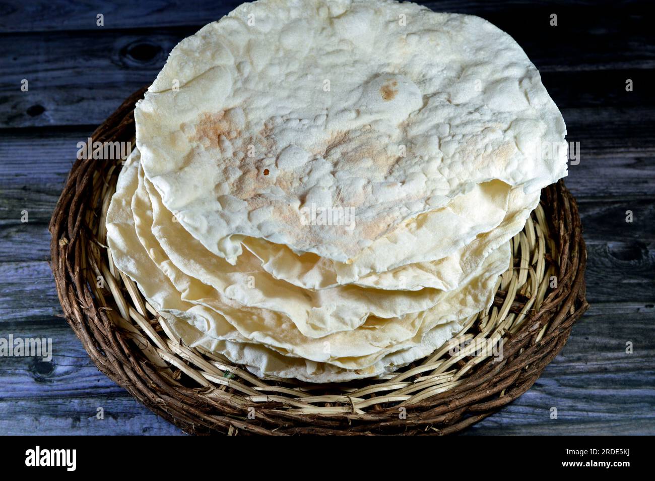 Pile of Egyptian Roqaq, sort of round shaped pastry, made of flour ...
