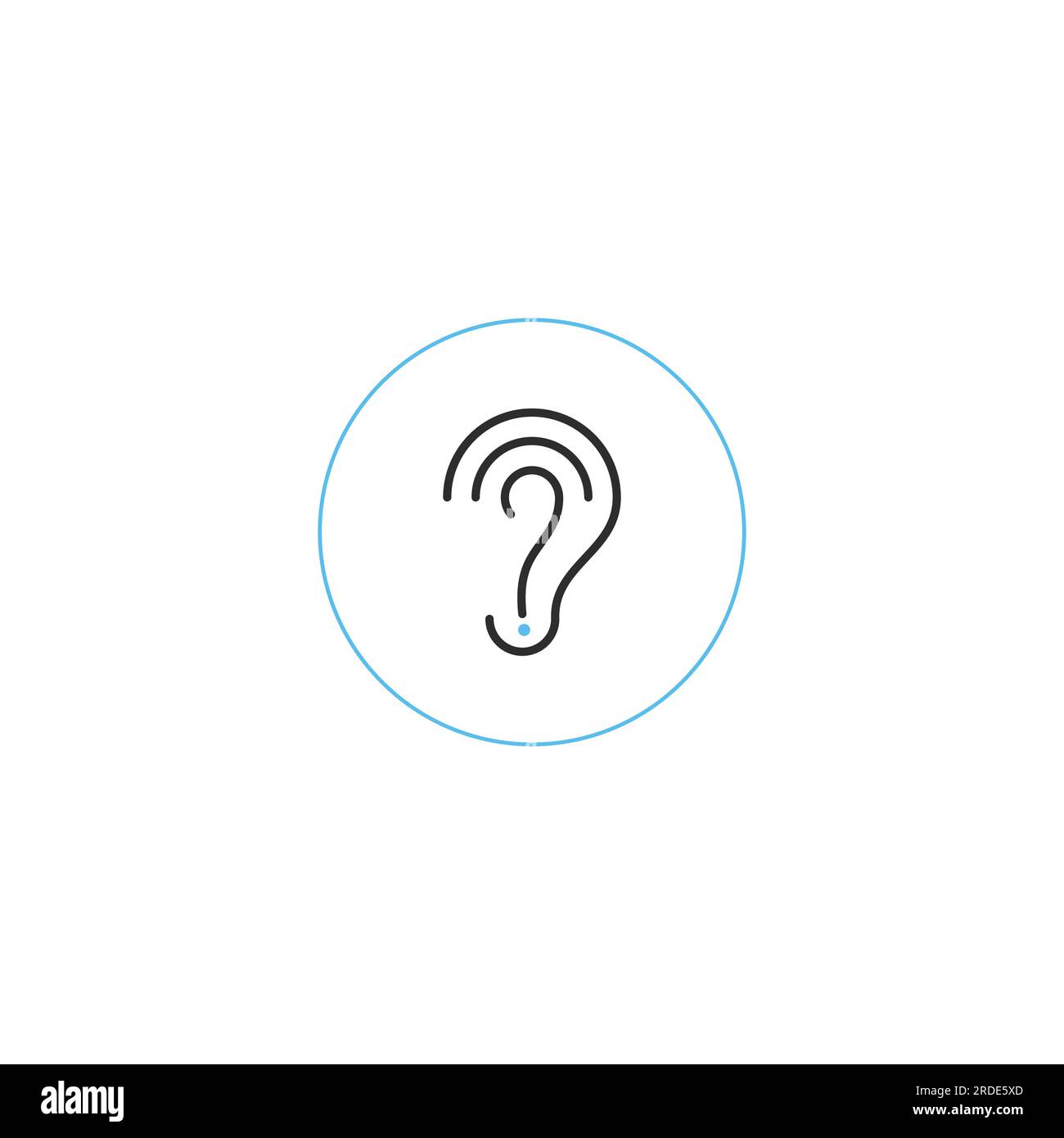 A ear with a question mark in the middle - health and medical concept ...