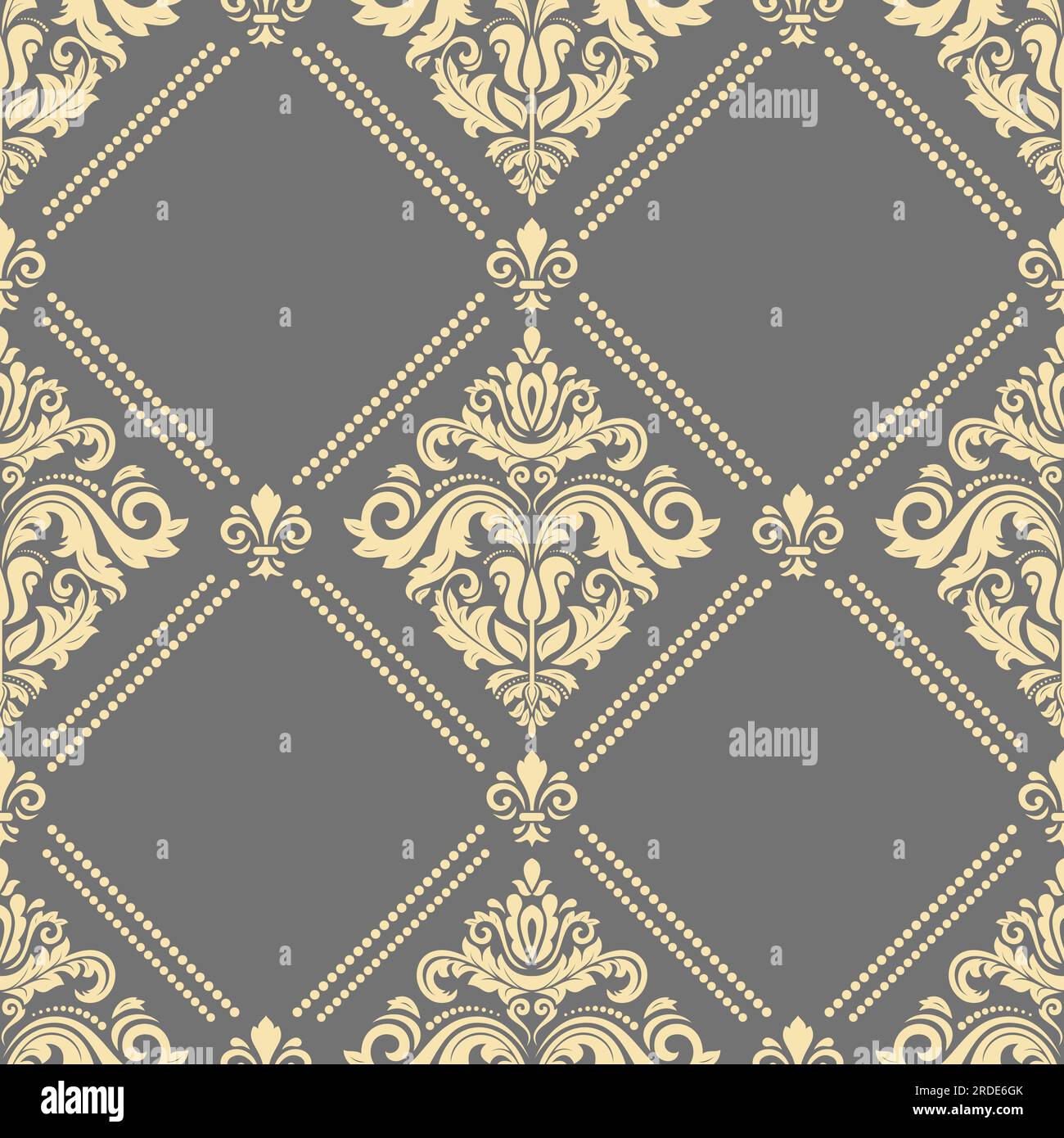 Classic seamless vector pattern. Damask orient ornament. Classic gray ...