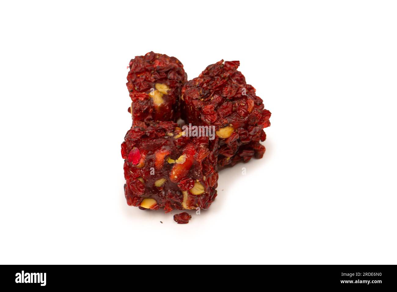 Sweet roll with pomegranate and nuts, turkish sweets. Turkish rahat ...