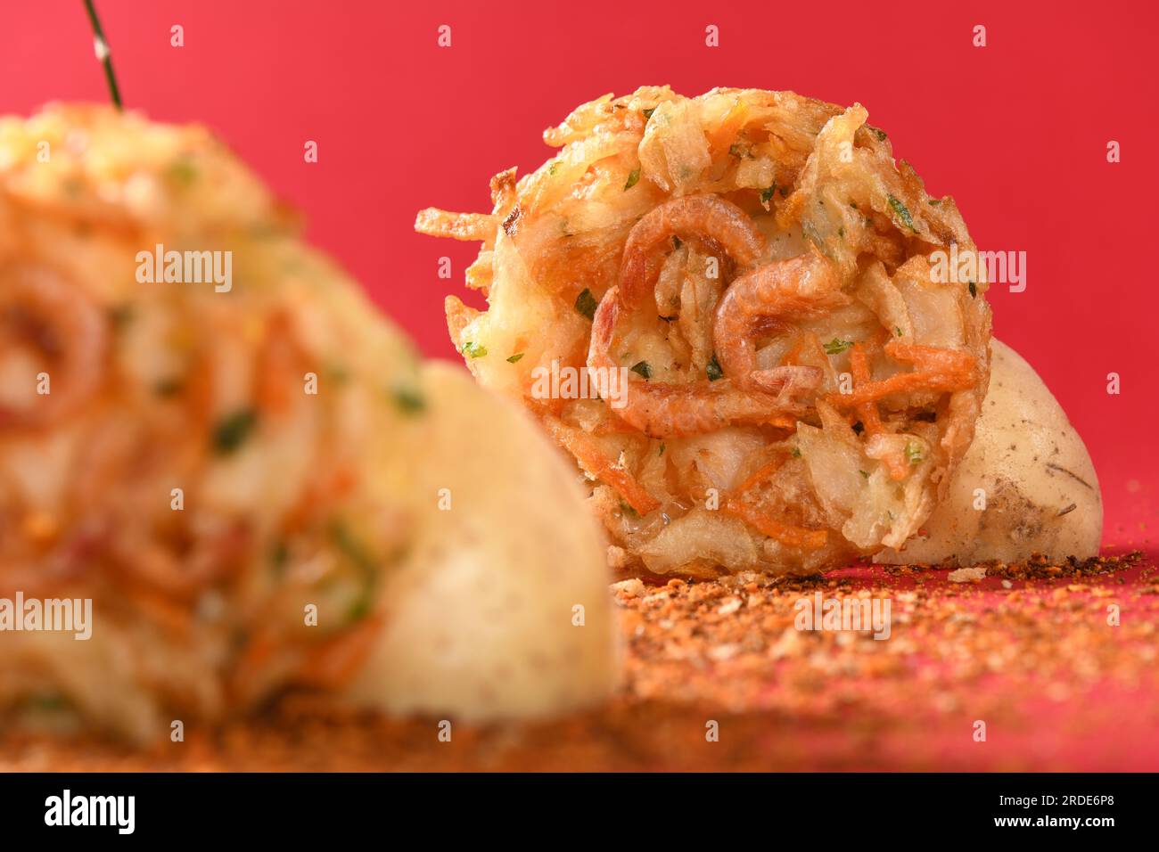 deep fried Prawn cake, Isolated on White Background Stock Photo - Alamy