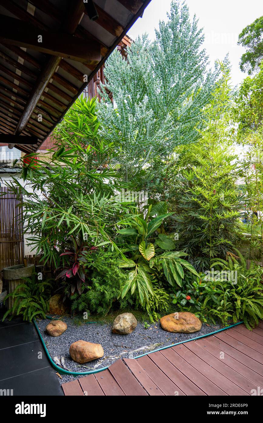 Chinese Chinese style luxurious garden courtyard and ancient building ...