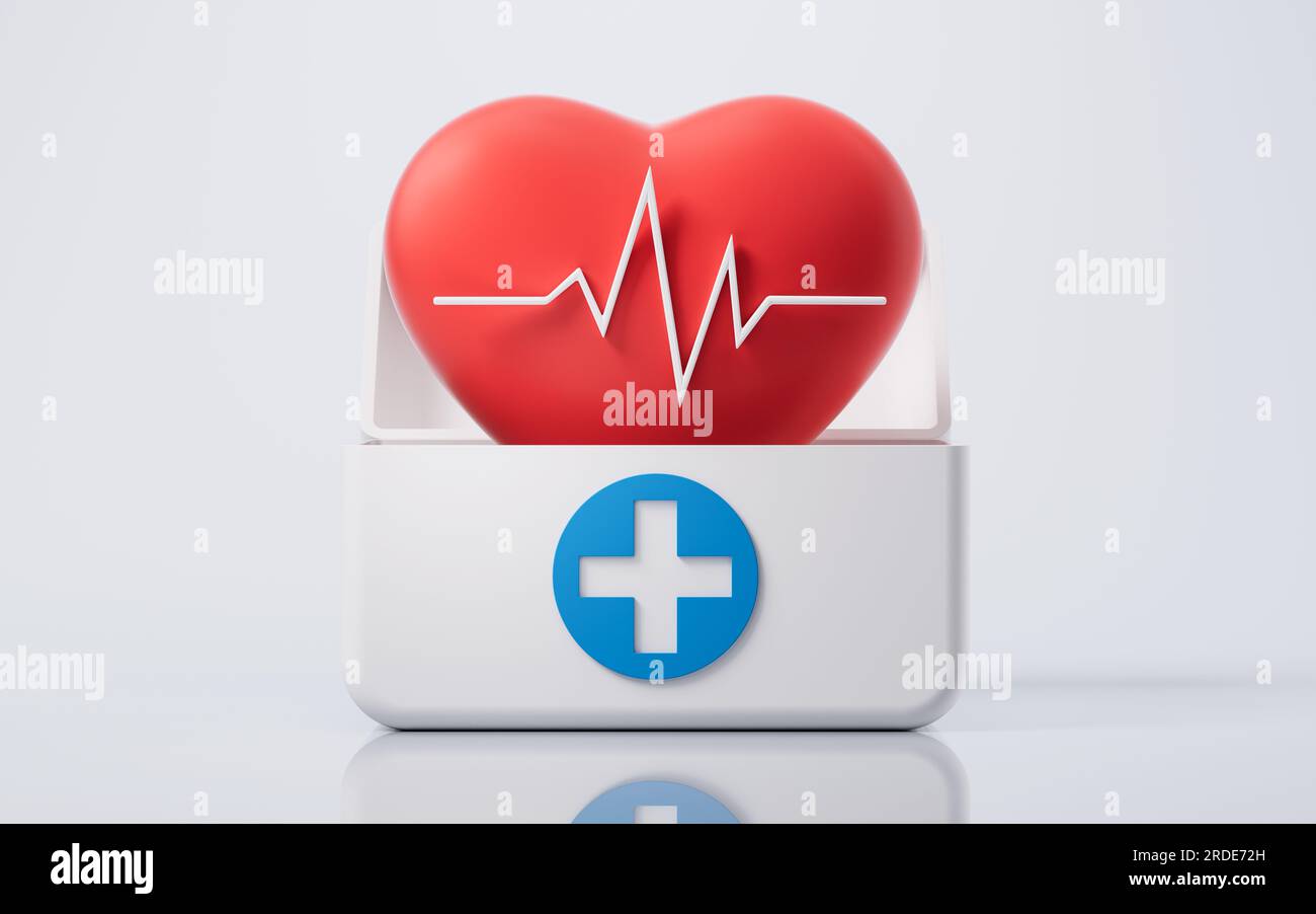 White health care medical box, 3d rendering. Digital drawing Stock ...