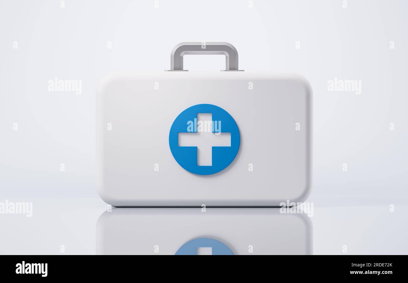 White health care medical box, 3d rendering. Digital drawing Stock ...