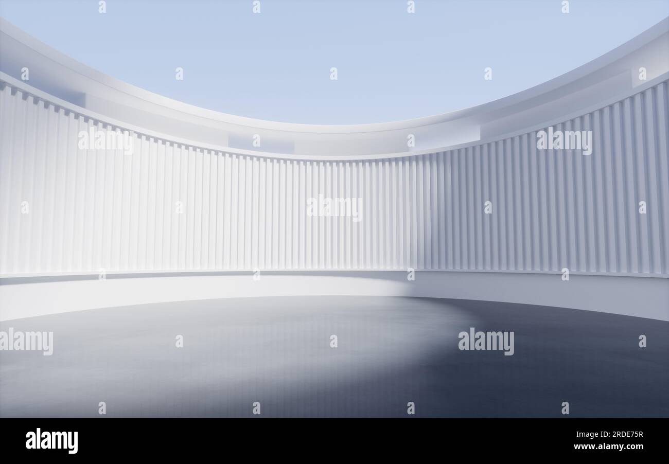 Empty creative round room background, 3d rendering. Digital drawing ...
