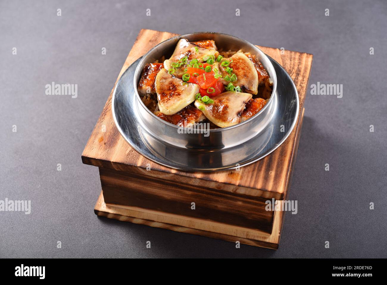 Japanese grilled eel served over rice a lacquered box,traditional ...