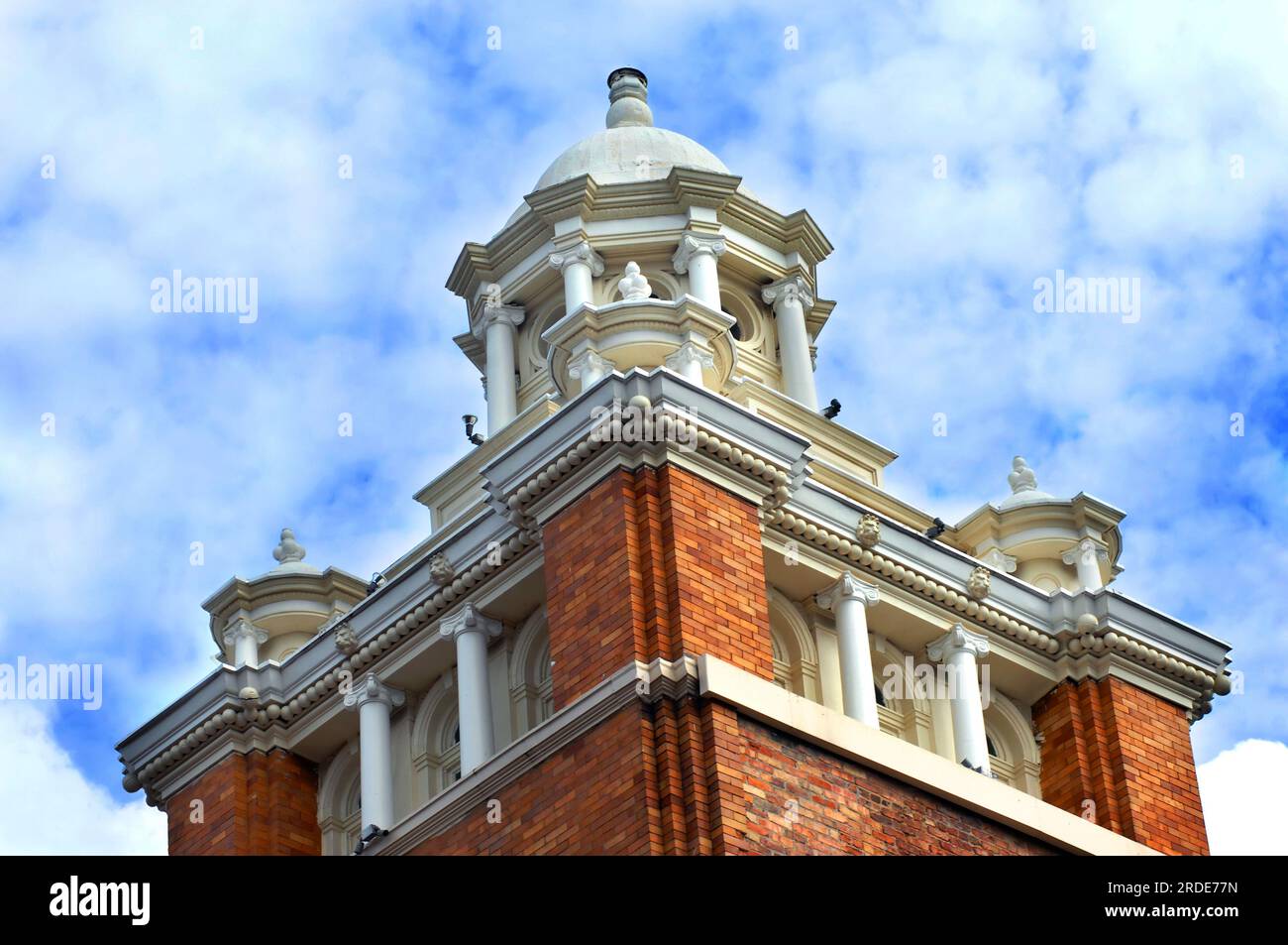 Douglas House, a landmark in Houghton Michigan, has white domed top and ...