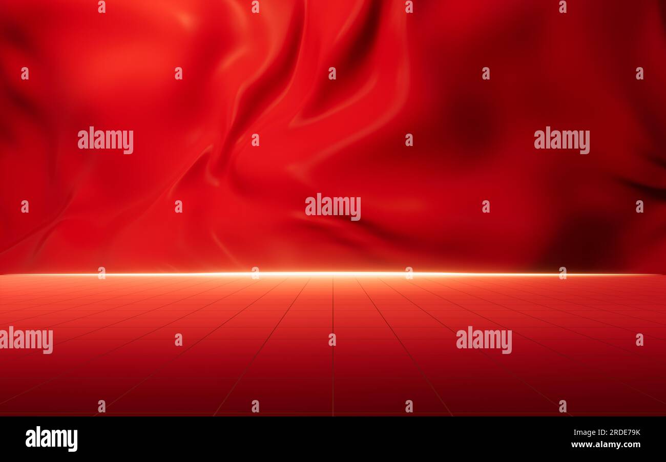 Flowing red cloth background, 3d rendering. Digital drawing Stock Photo ...