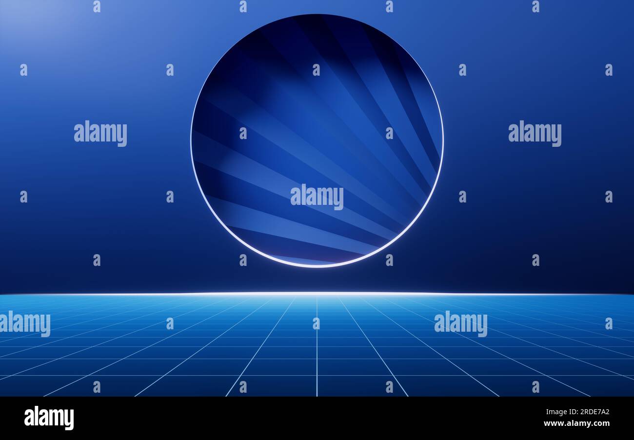 Dark blue grid floor background, 3d rendering. Digital drawing Stock Photo - Alamy