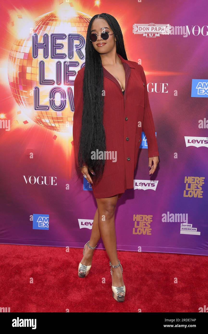 New York, USA. 20th July, 2023. Singer-songwriter H.E.R. walks the red ...