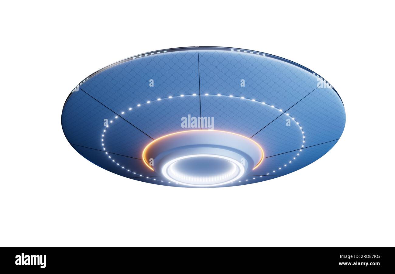 Science fiction UFO spaceships, 3d rendering. Digital drawing Stock ...