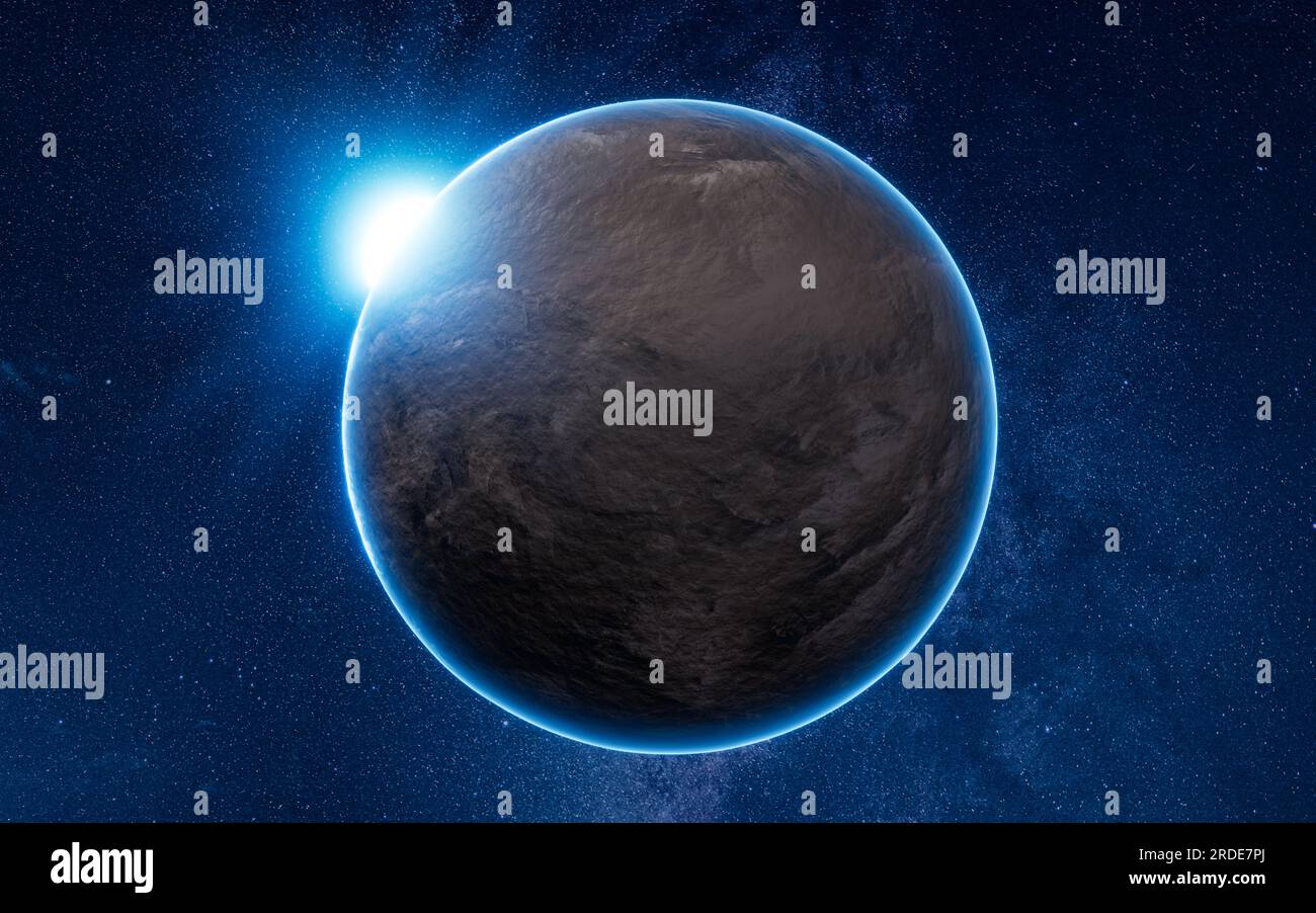 Planet in the outer space, 3d rendering. Digital drawing Stock Photo ...
