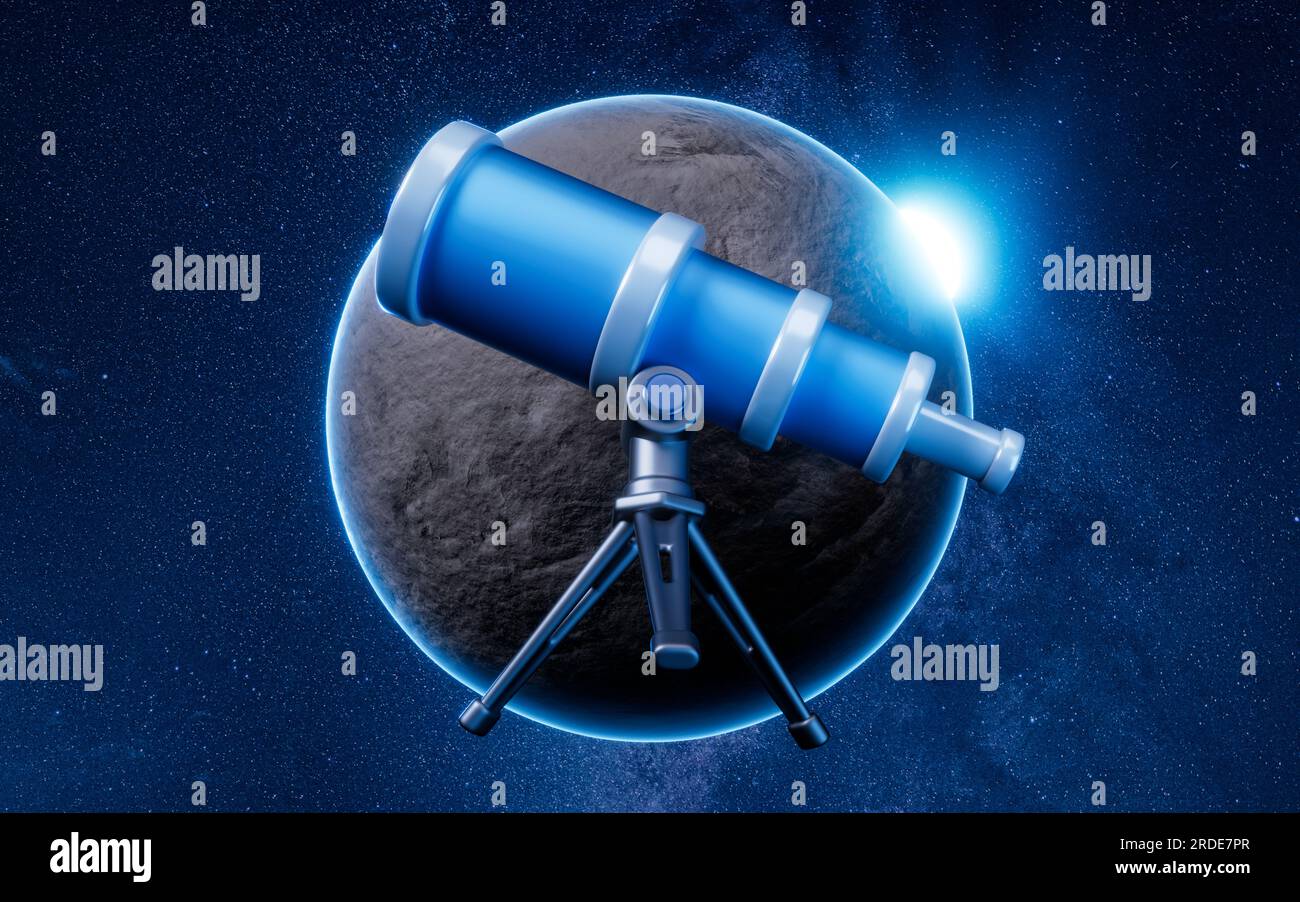 Planet in the outer space, 3d rendering. Digital drawing Stock Photo ...
