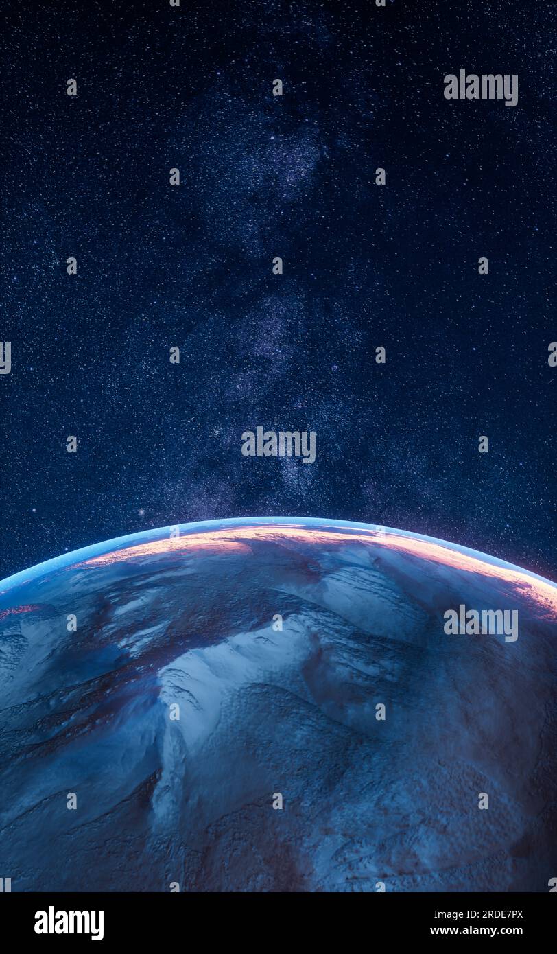 Planet in the outer space, 3d rendering. Digital drawing Stock Photo ...