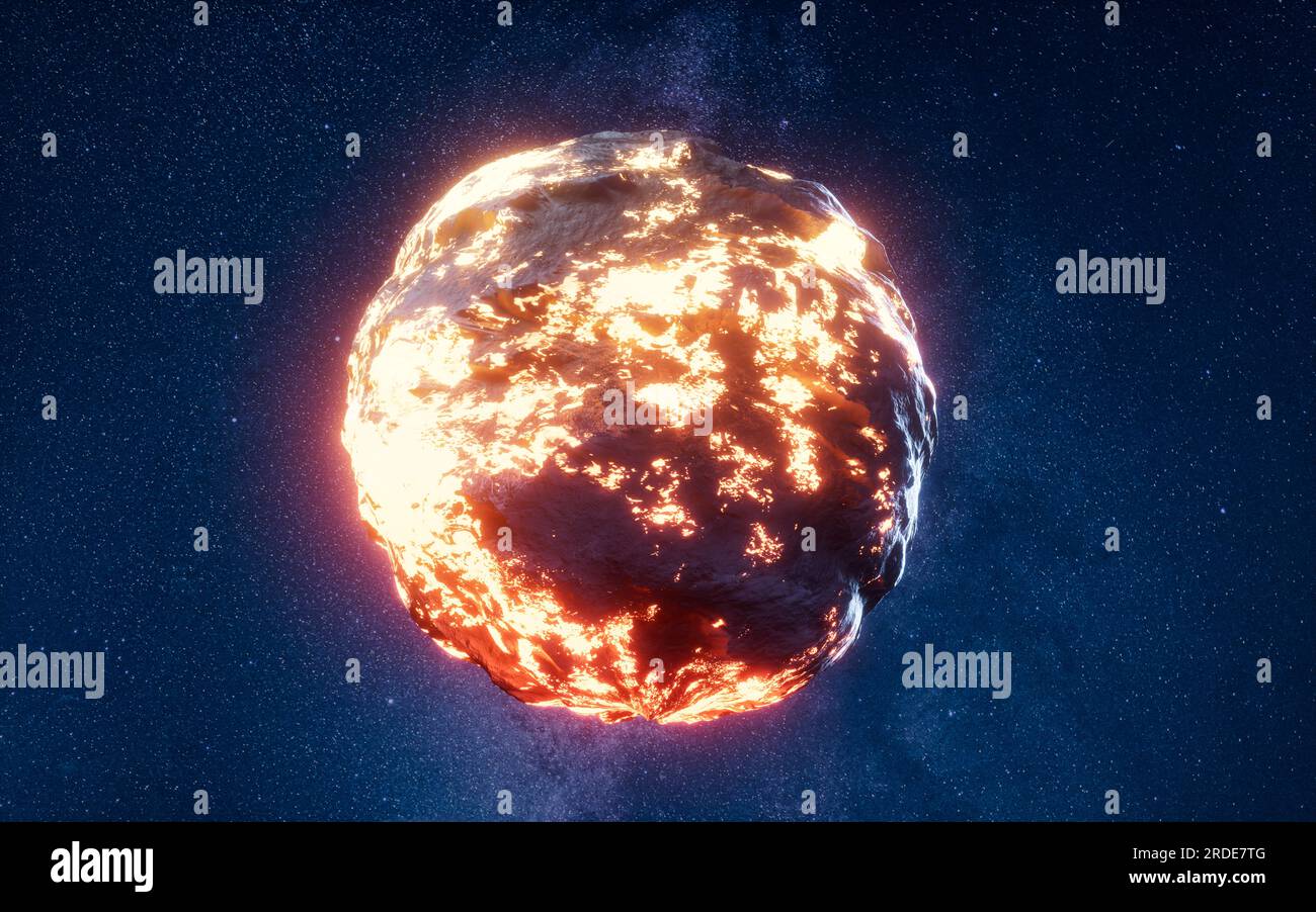 Planet in the outer space, 3d rendering. Digital drawing Stock Photo ...