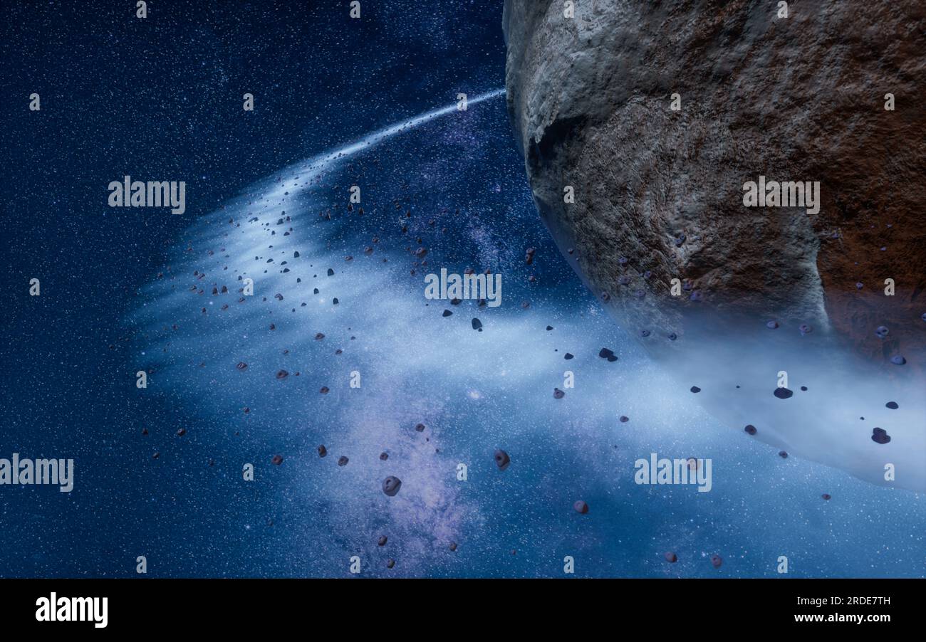 Planet in the outer space, 3d rendering. Digital drawing Stock Photo ...
