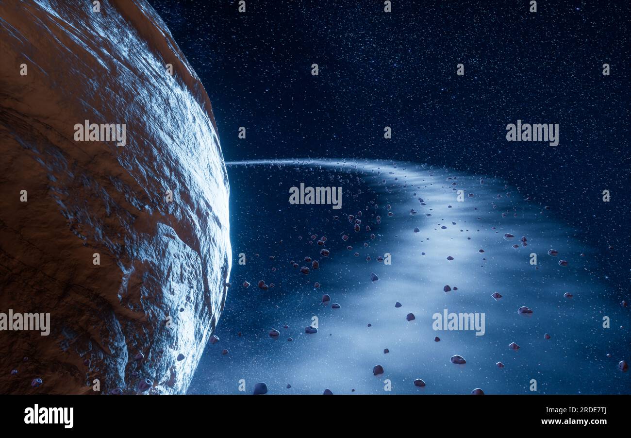 Planet in the outer space, 3d rendering. Digital drawing Stock Photo ...