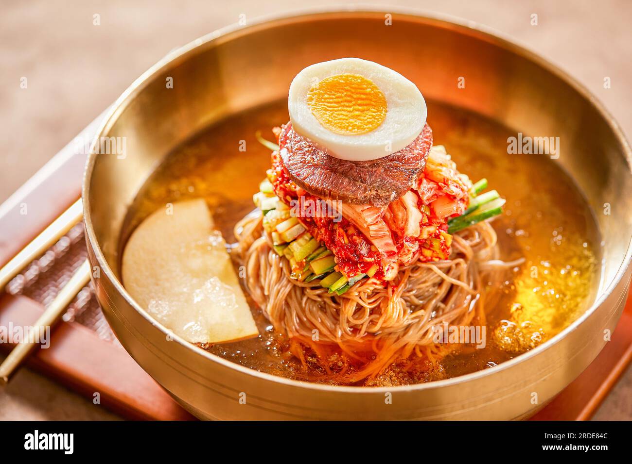 Korea traditional noodle food summer，korean food 'mul naengmyeon', cold ...