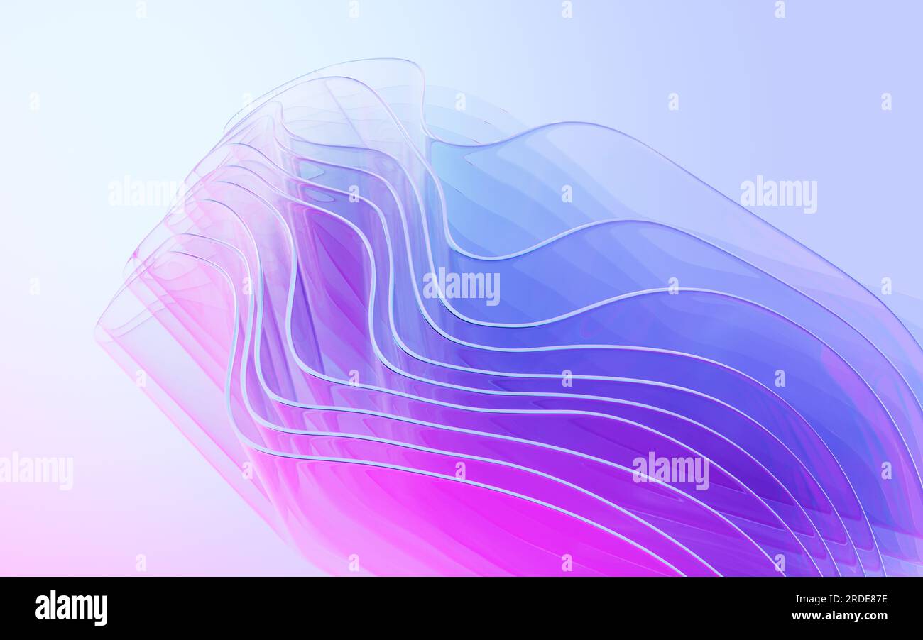 Gradient multilayer glass background, 3d rendering. Digital drawing ...