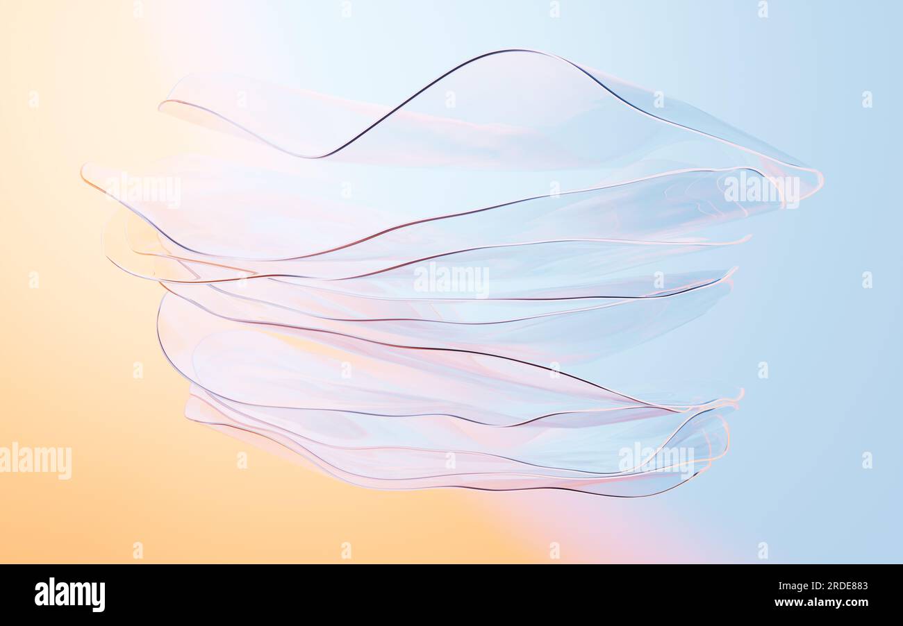 Gradient multilayer glass background, 3d rendering. Digital drawing ...
