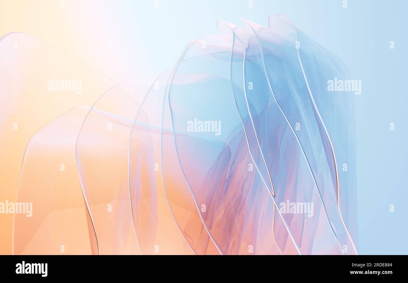 Gradient multilayer glass background, 3d rendering. Digital drawing ...