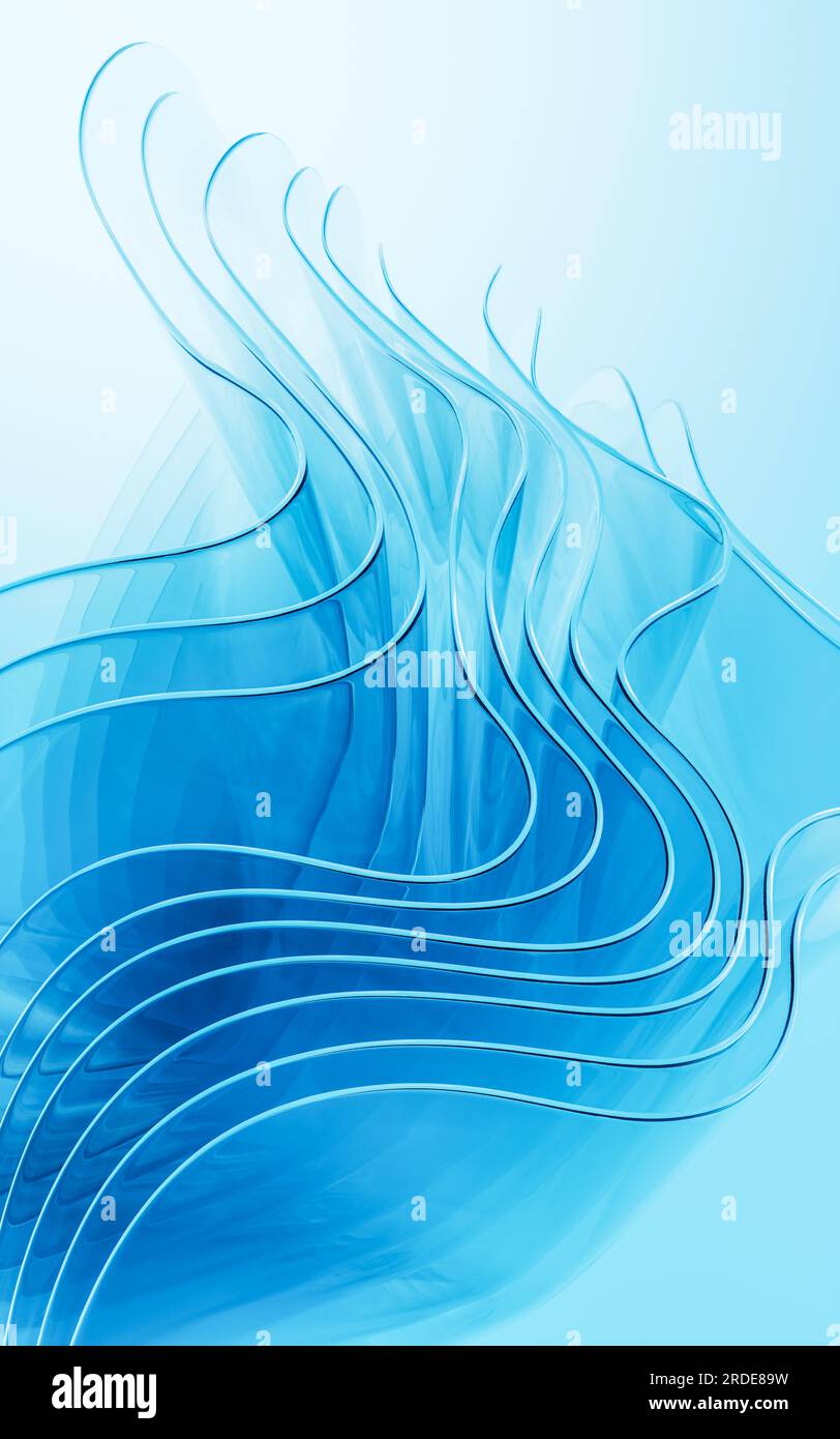 Gradient multilayer glass background, 3d rendering. Digital drawing ...