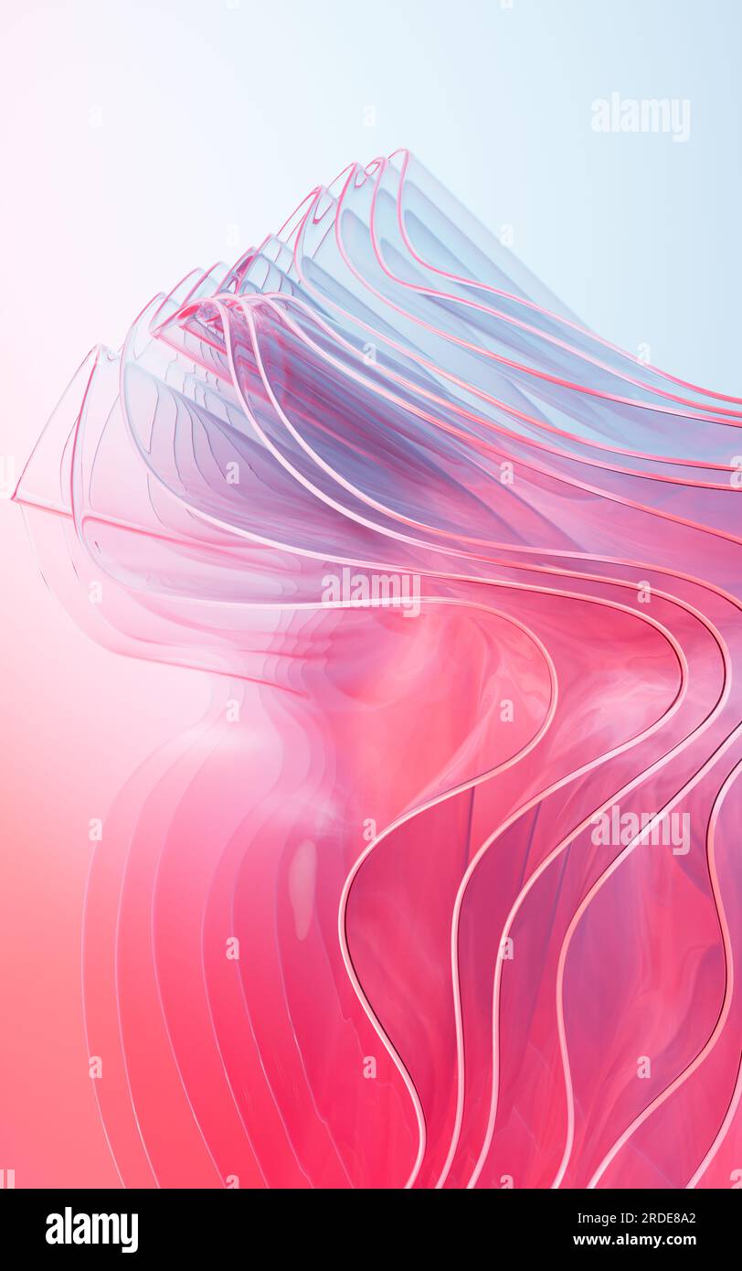 Gradient multilayer glass background, 3d rendering. Digital drawing ...