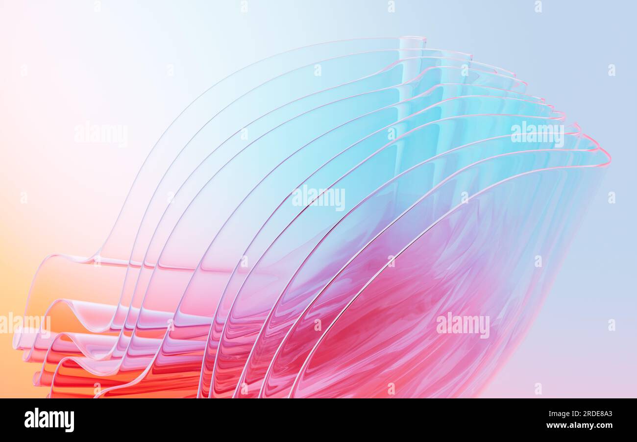 Gradient multilayer glass background, 3d rendering. Digital drawing ...